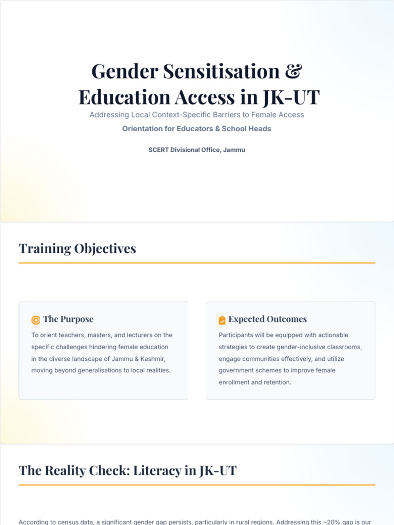 Gender Sensitisation in JK-UT Education (1) | PDF | Gender | Gender Studies