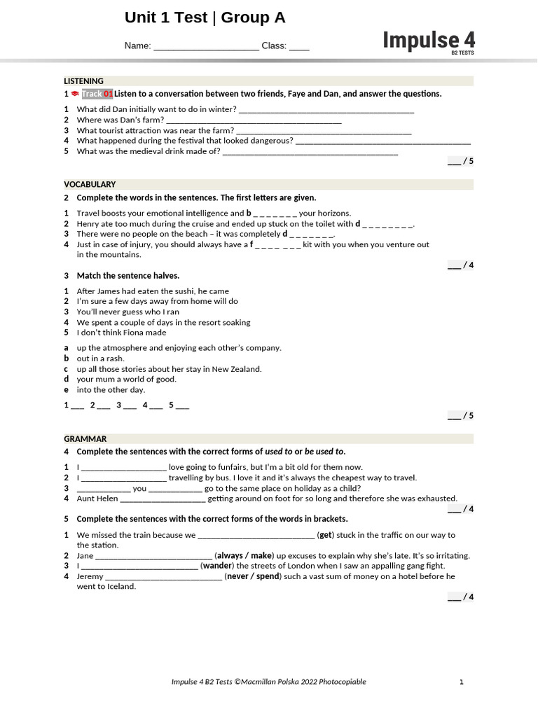 Unit 1 Test A | PDF