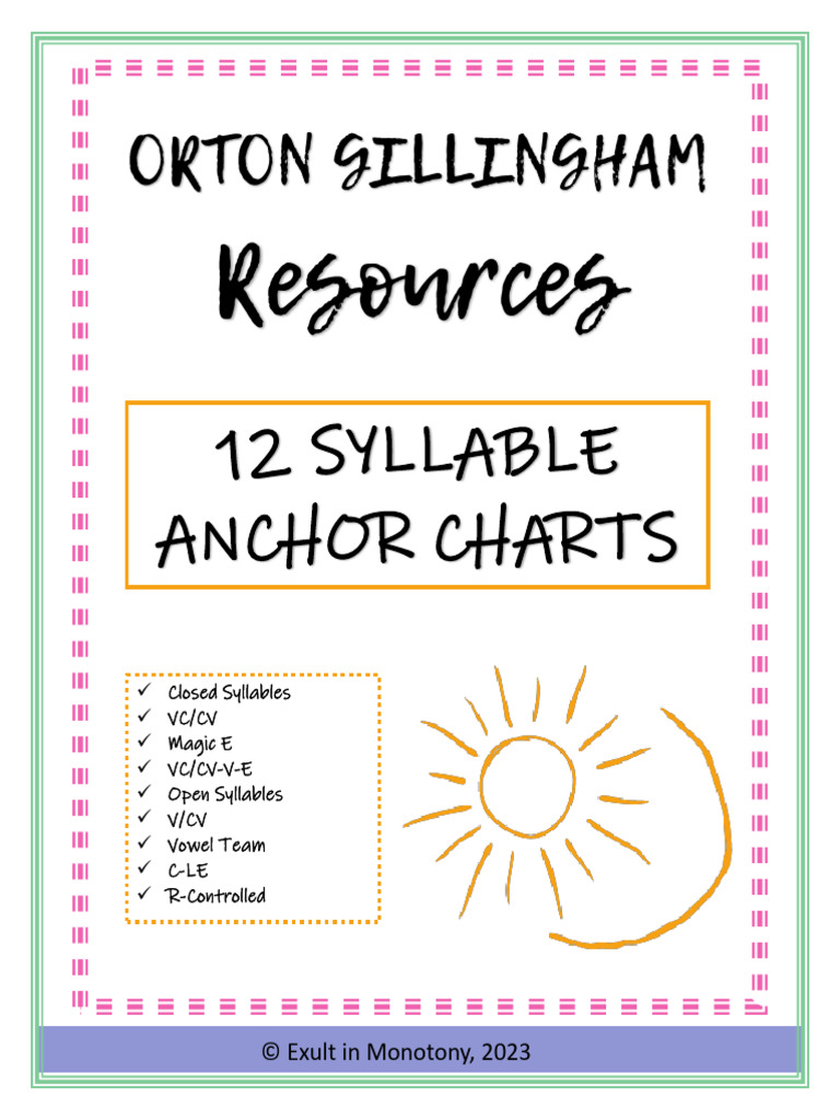 Syllable Types Anchor Charts | PDF | Syllable | Consonant