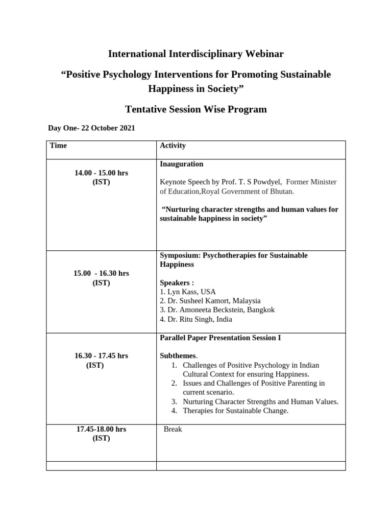 Positive Psychology for Sustainable Happiness | PDF | Psychology ...