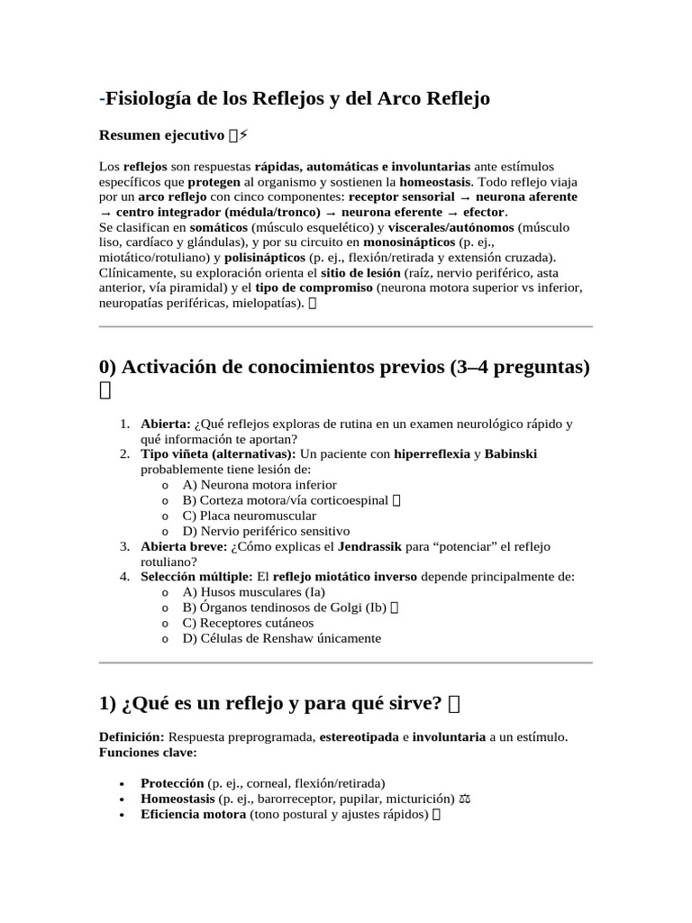 Arcos Reflejos | PDF | Neurona motora | Sistema nervioso