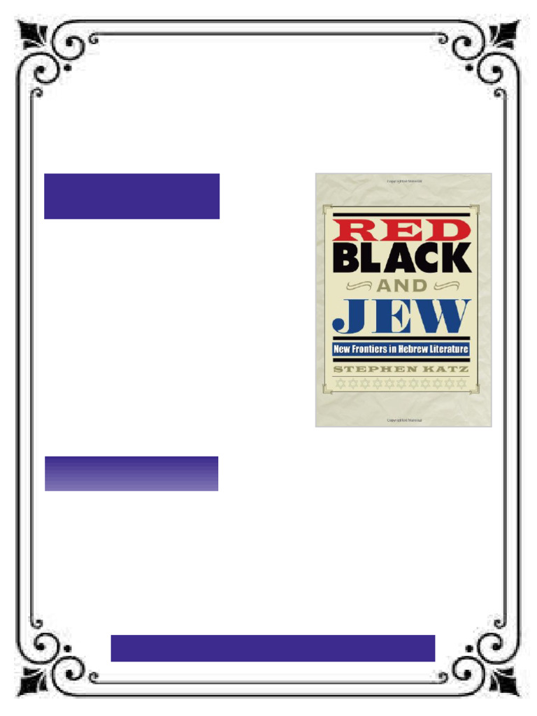 Red Black and Jew New Frontiers in Hebrew Literature Jewish History ...