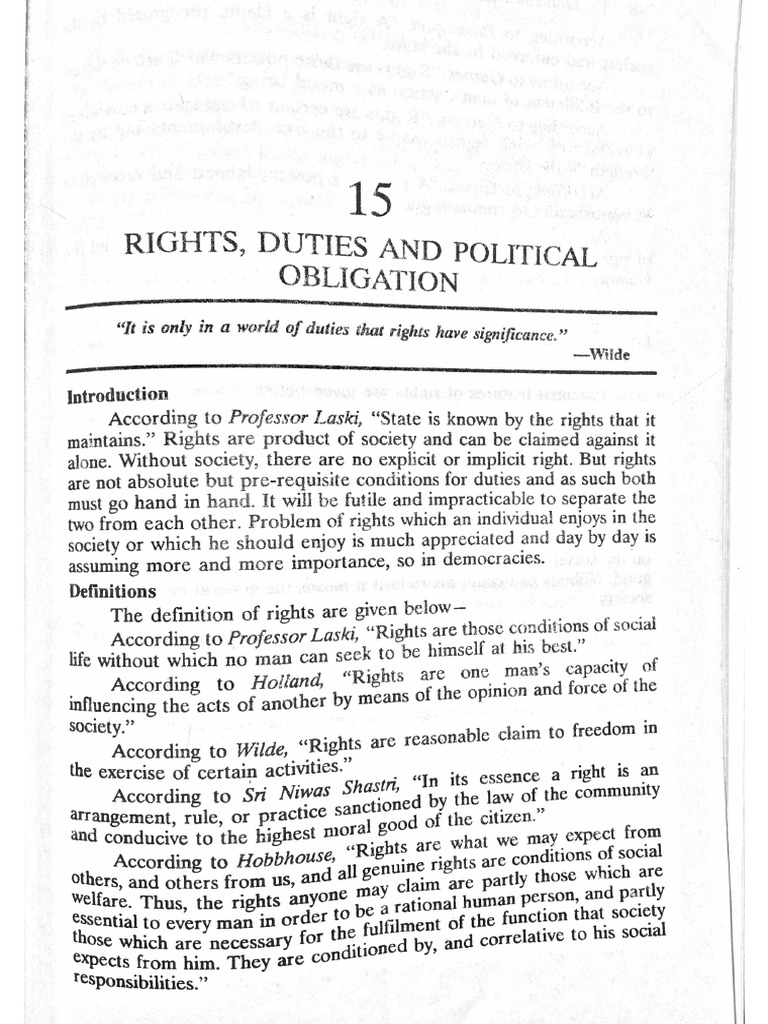 Rights & Duties | PDF