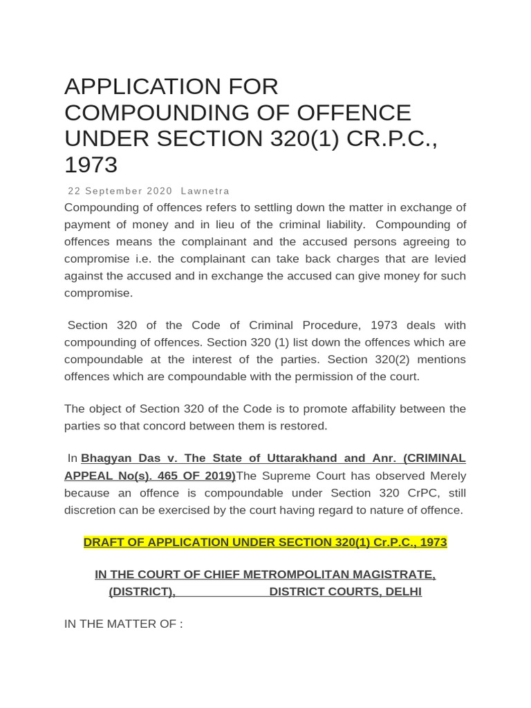 Compounding Offences Application Guide | PDF | Criminal Justice | Crime ...