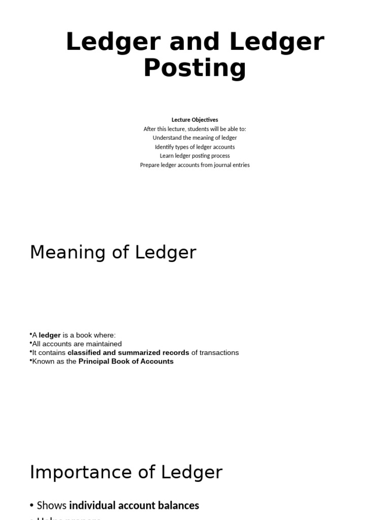 Ledger and Ledger Posting | PDF