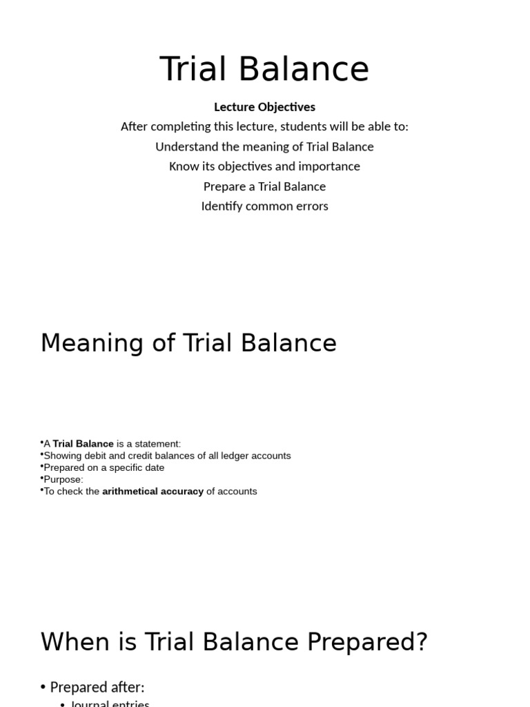 Understanding Trial Balance Essentials | PDF