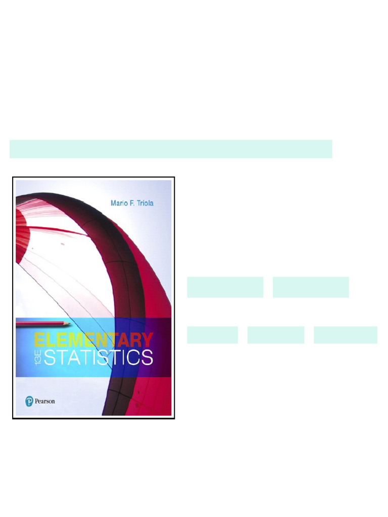 Test Bank for Elementary Statistics, 13th Edition, Mario F. Triola all ...