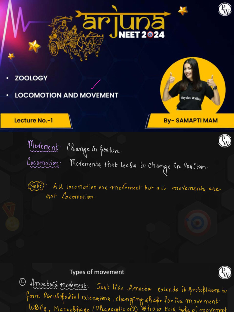 Locomotion and Movement 01 : Classnotes || Arjuna NEET 2024 2 | PDF