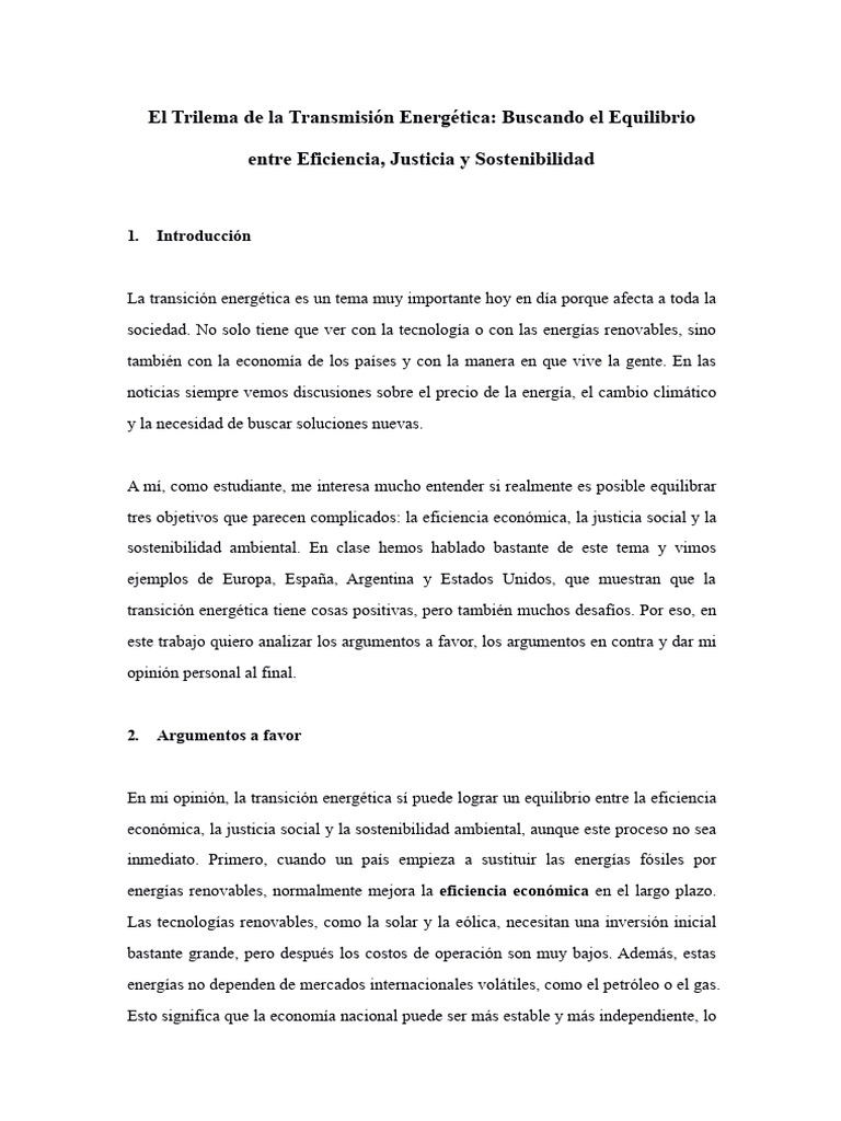 Ensayo Shengnan Li | PDF | Energía renovable | Sustentabilidad