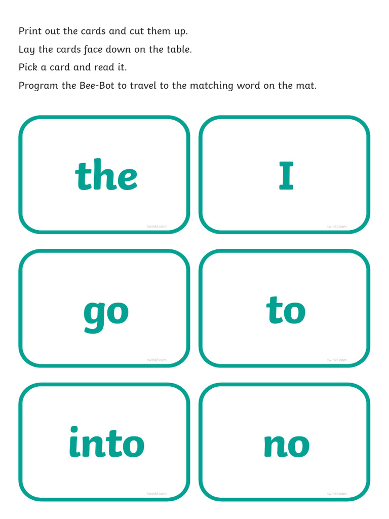 Tricky Word Cards | PDF