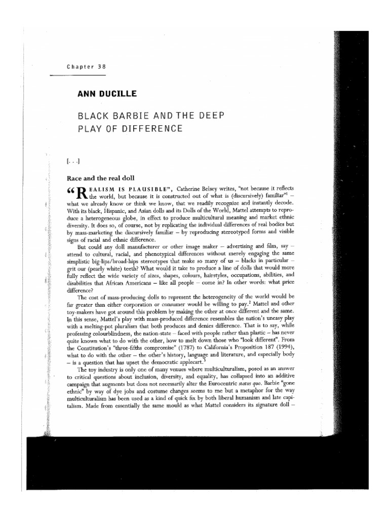 Black Barbie and The Play of Difference | PDF