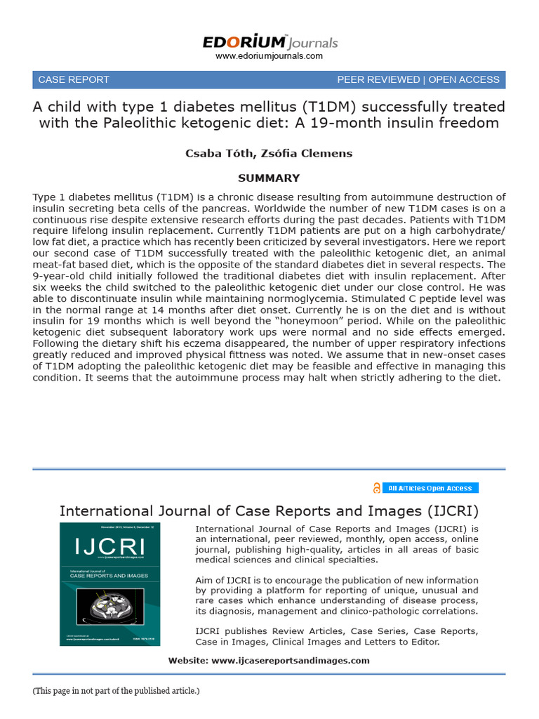 A child with type 1 diabetes mellitus (T1DM) successfully treated with ...