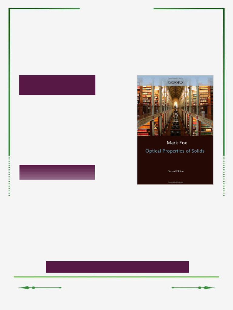 Optical Properties of Solids 2nd Edition Mark Fox ebook fully ...