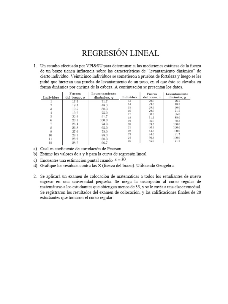 Tarea Regresiones _1 (1) | PDF | Regresión lineal | Análisis de regresión