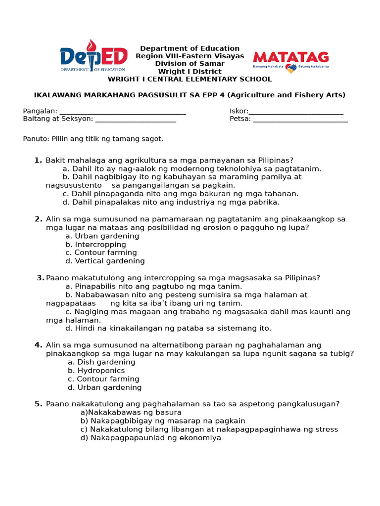 Pt_g4 Matatag Epp-Afa 4_q2 (1)Final | PDF