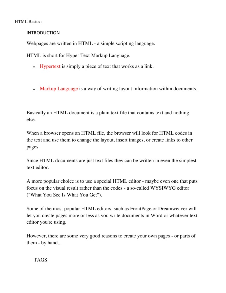 Hypertext: HTML Basics | PDF | Html Element | Html