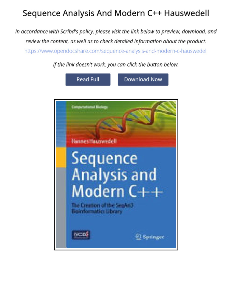 Sequence Analysis and Modern C++ Hauswedell | PDF | Bioinformatics ...