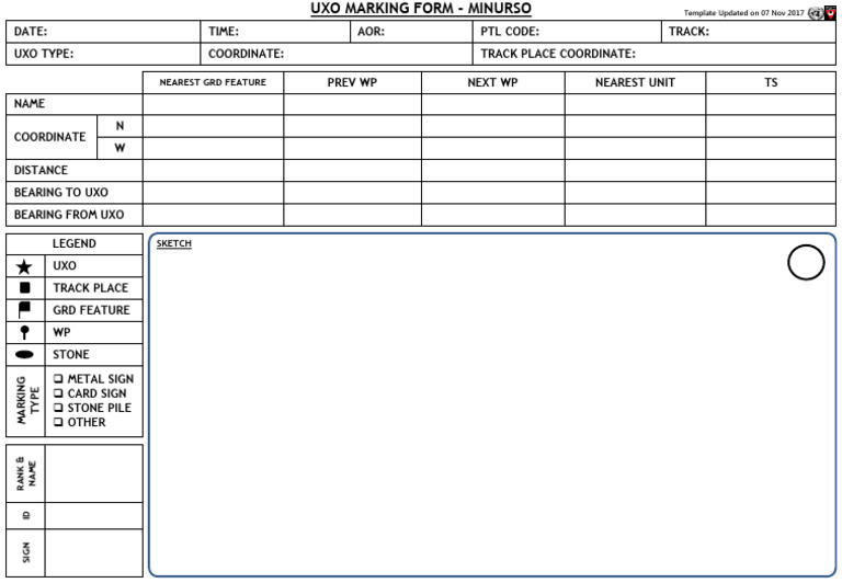 Uxo Marking Template_updated Nov 2017 | PDF