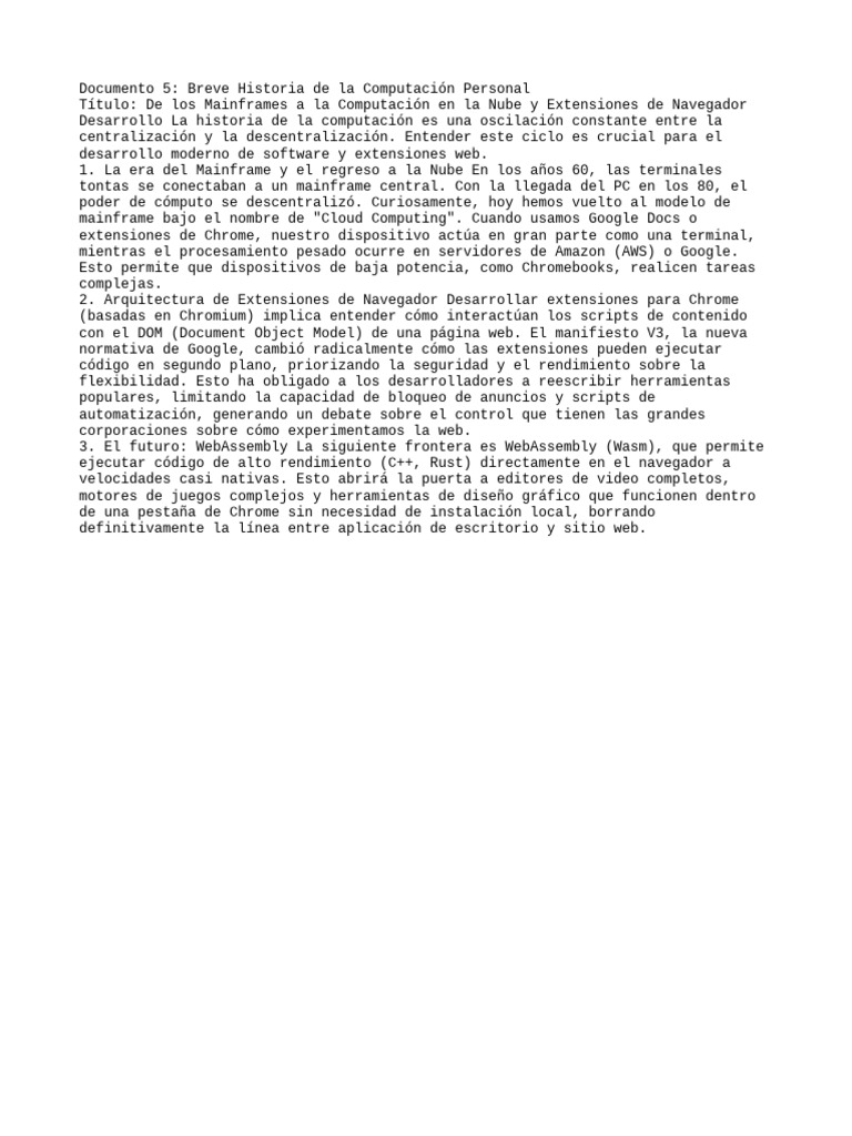 Documento 5_ Breve Historia de La Computación Personal | PDF