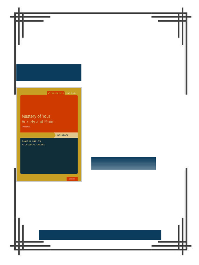 Mastery of Your Anxiety and Panic: Workbook 5th Edition David H. Barlow ...
