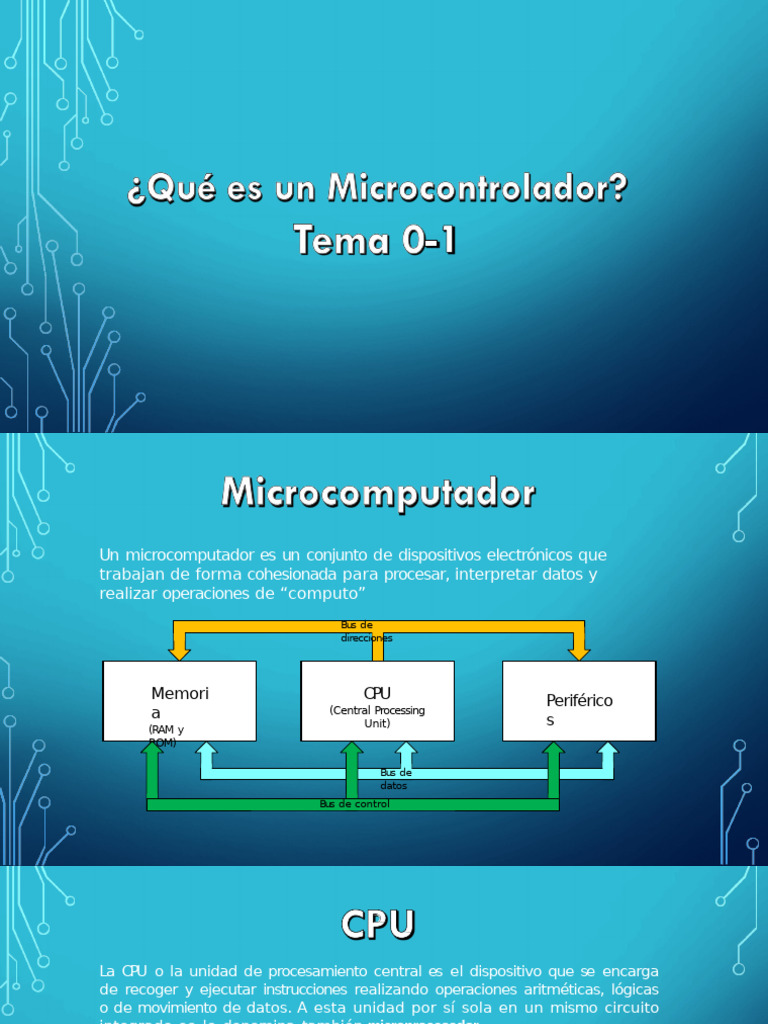 Tema 0-1 - Que es un microcontrolador | PDF | Unidad Central de procesamiento | Hardware de la ...