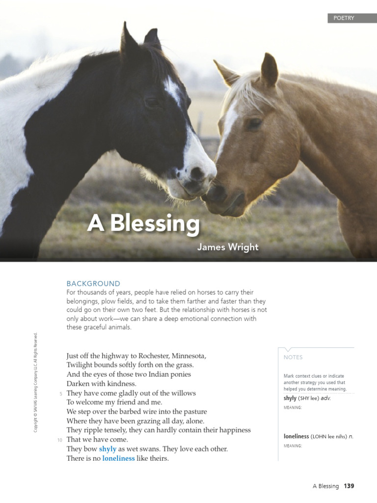 A Blessing.Text | PDF | Horses