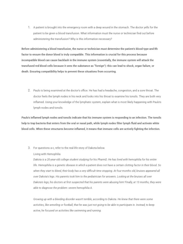 Blood Transfusion and Immune Response Insights | PDF | Lymphatic System ...