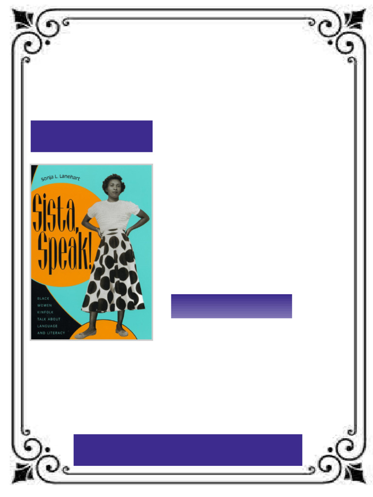 Sista Speak Black Women Kinfolk Talk about Language and Literacy 1st ...