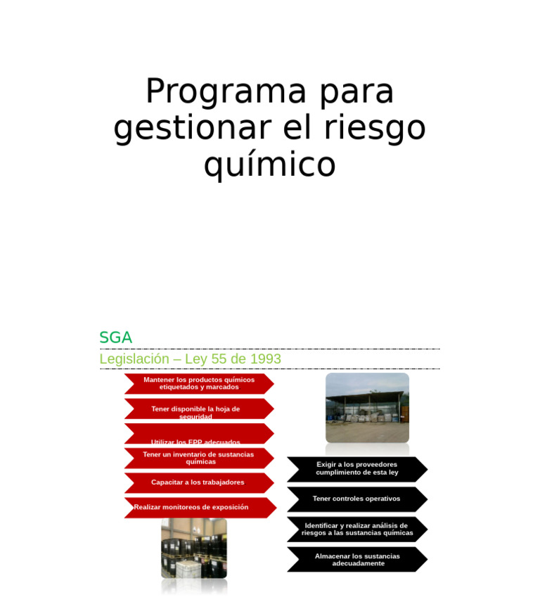 Programa Para Gestionar El Riesgo Químico | PDF