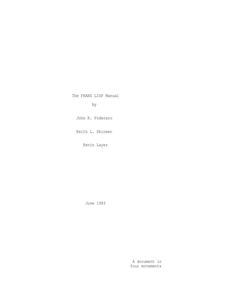Franz Lisp Man | PDF | Array Data Structure | String (Computer Science)