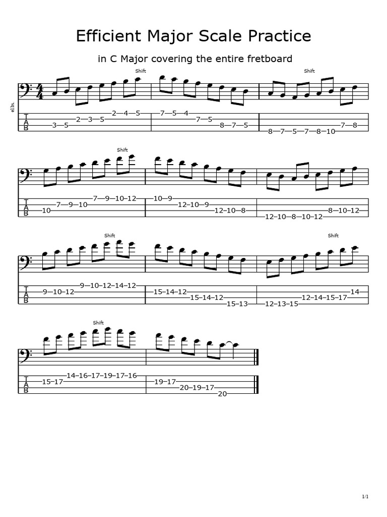 Efficient Major Scale Practice in C | PDF