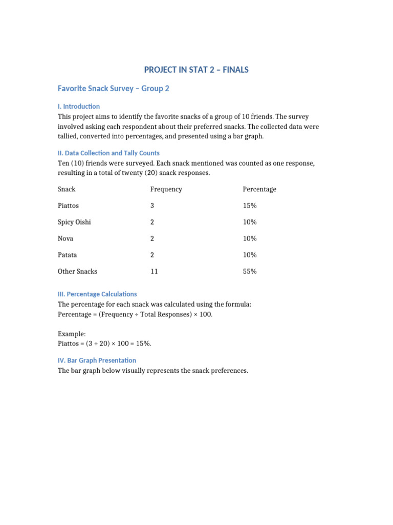 Favorite Snack Survey STAT2 FINAL (1) | PDF