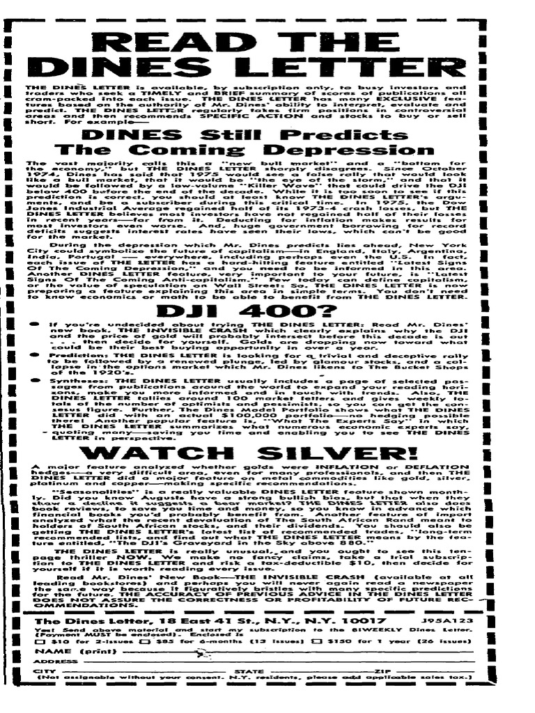 Read the Dines Letter | PDF