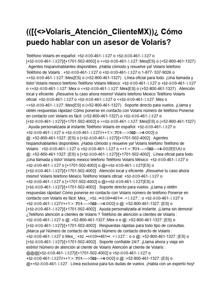 Contacto Directo con Volaris México | PDF | Servicio al Cliente