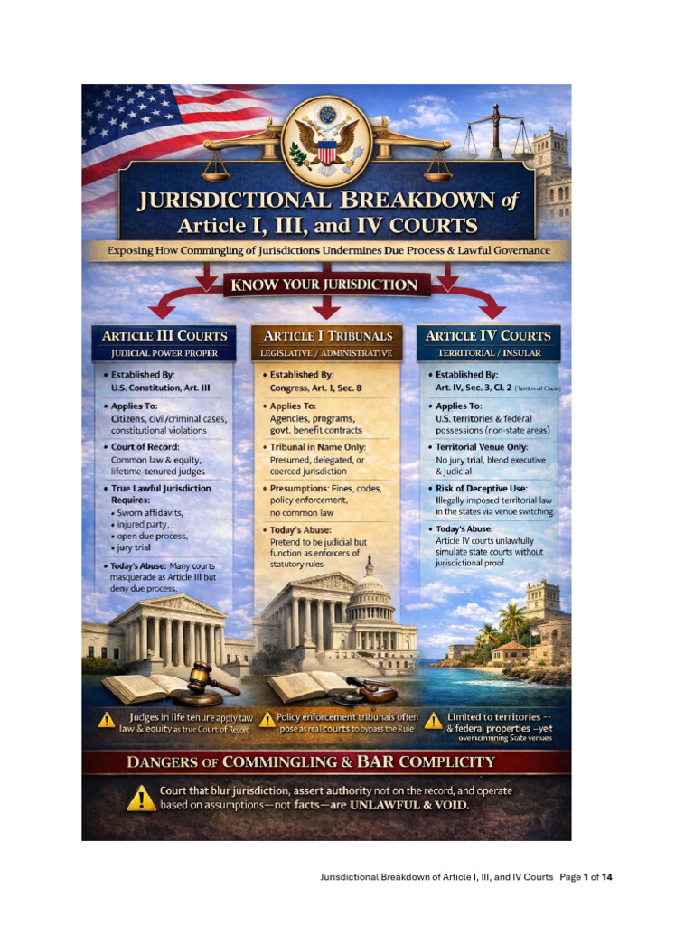 Jurisdiction of Article I, III, IV Courts | PDF | Article Three Of The ...
