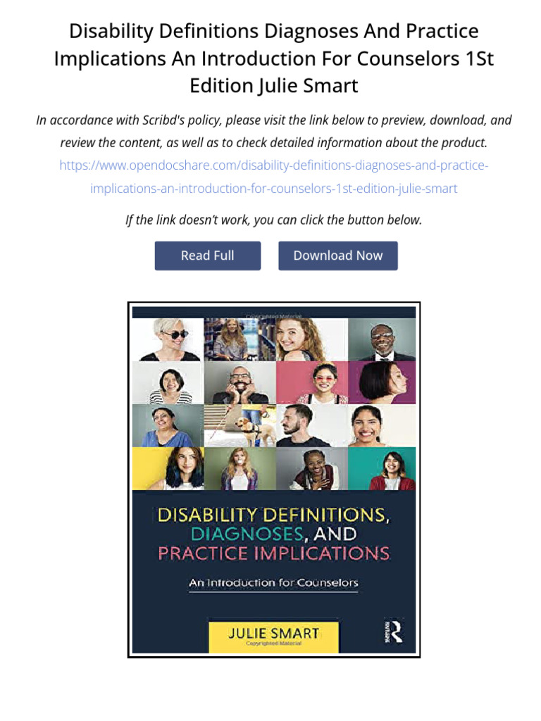 Disability Definitions Diagnoses and Practice Implications An ...