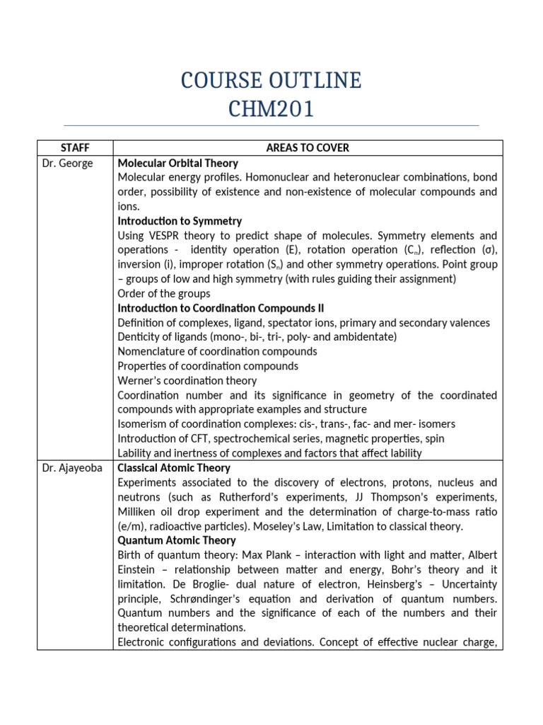 COURSE OUTLINE 201 20242025 (1) | PDF