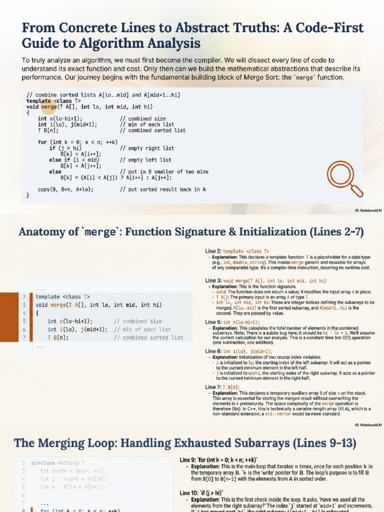 Algorithm Analysis Code and Math | PDF
