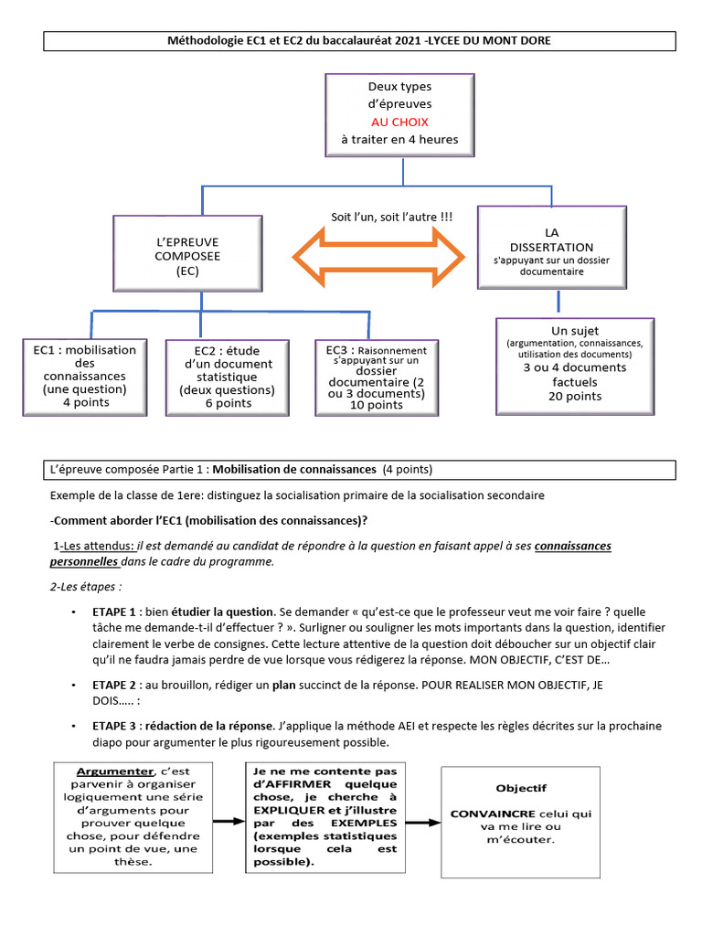Méthodologie EC1 et EC2 Bac 2021 | PDF | Croissance économique ...