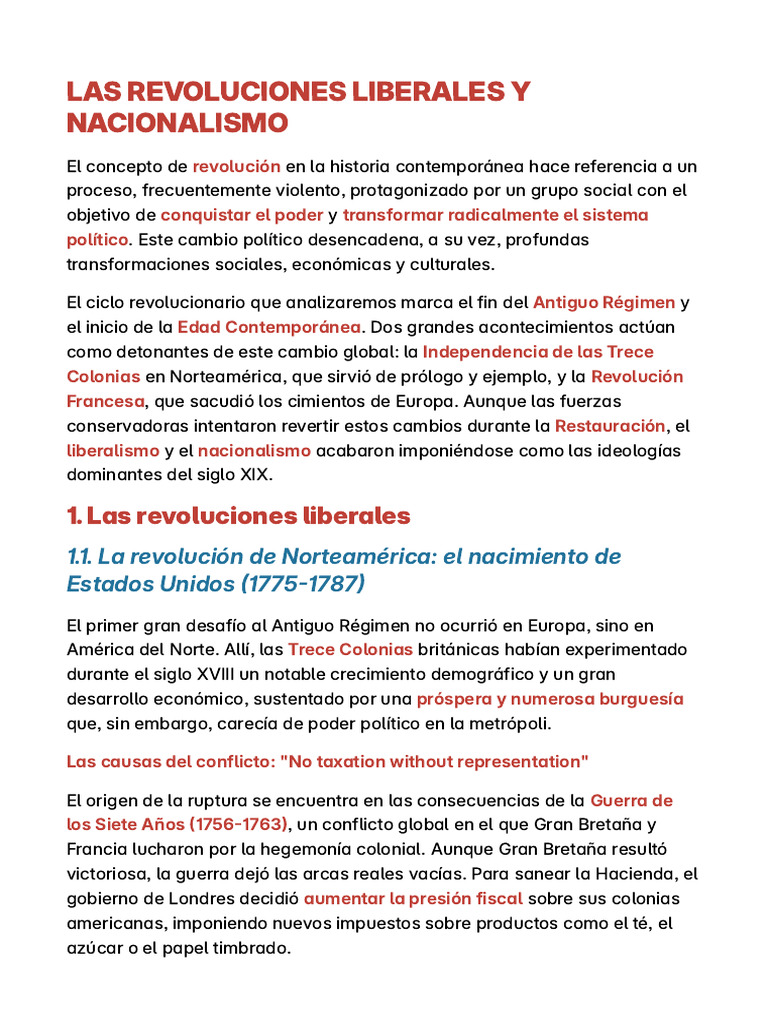TEMA 3 LAS REVOLUCIONES LIBERALES Y NACIONALISMO | PDF | imperio Alemán ...