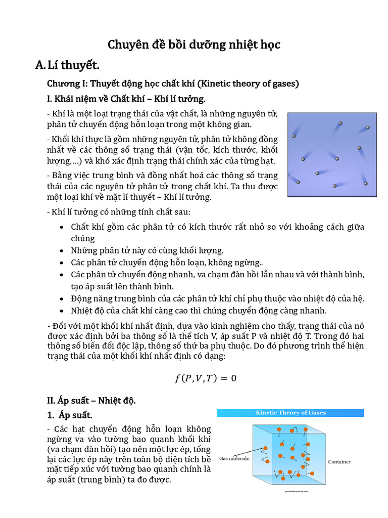 Chuyên Đề Bồi Dưỡng Nhiệt Học - Lí Thuyết | PDF