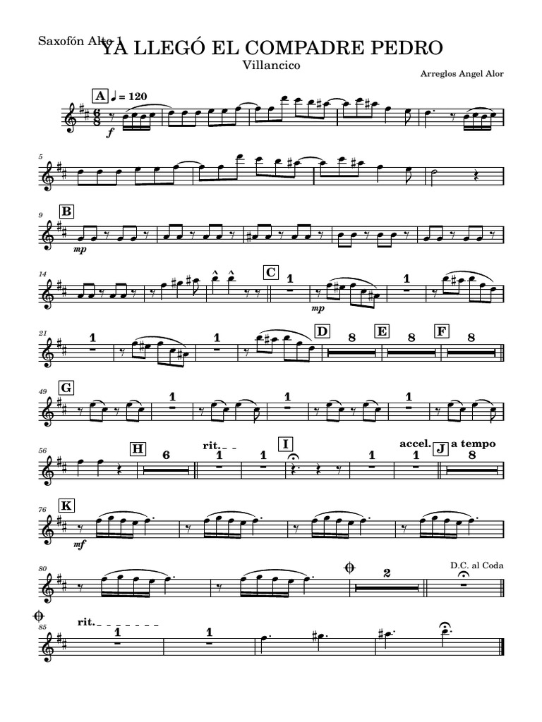 Ya Llegó El Compadre Pedro-saxofón_alto_1 | PDF