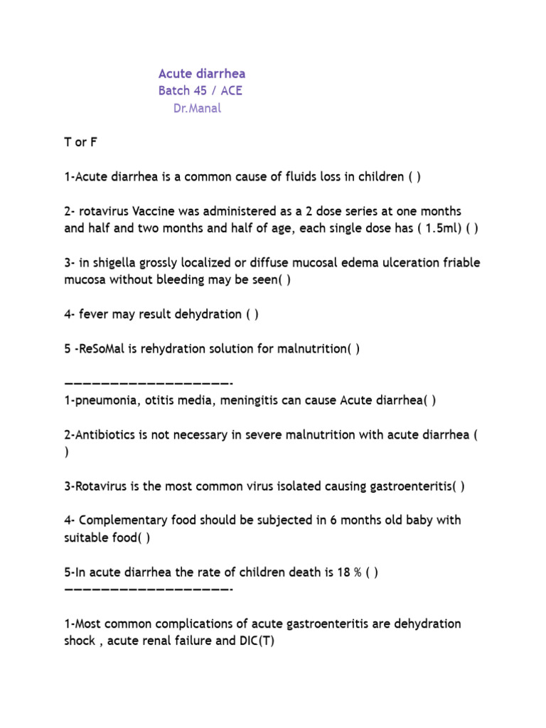 Acute Diarrhea Seminar45 | PDF