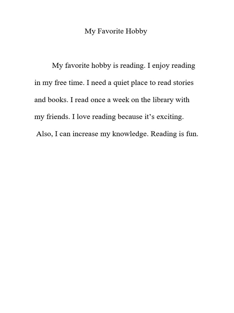 Benefits of Reading as a Hobby | PDF