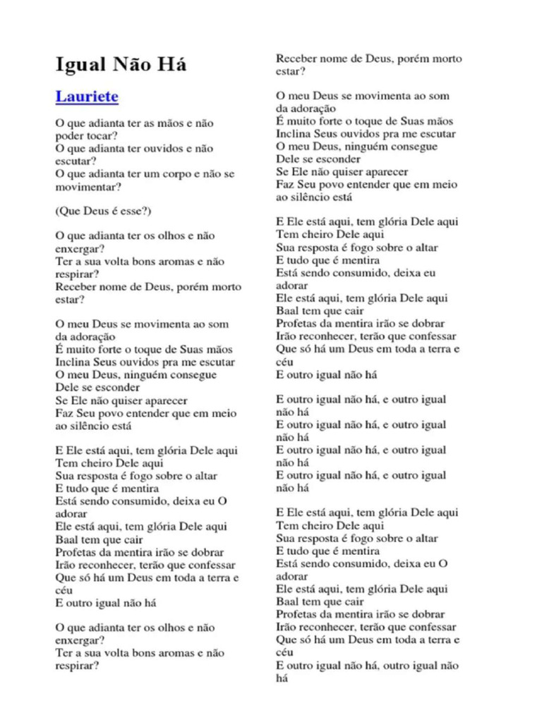 Igual Não Há - Lauriete | PDF