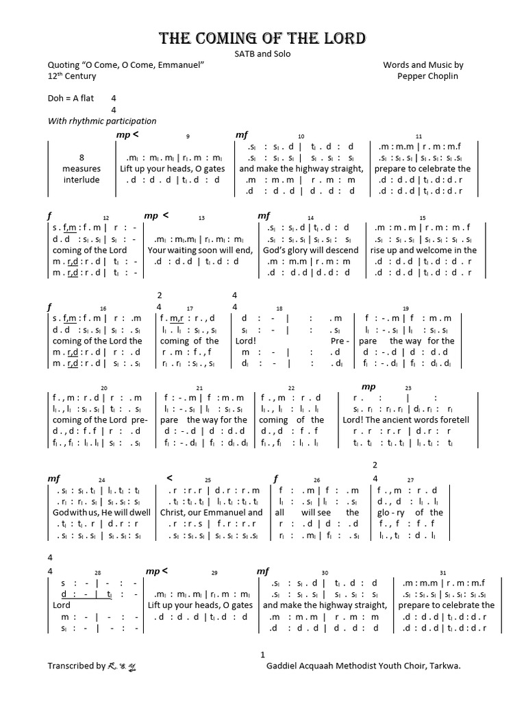 The Coming of the Lord- ToNIC | PDF