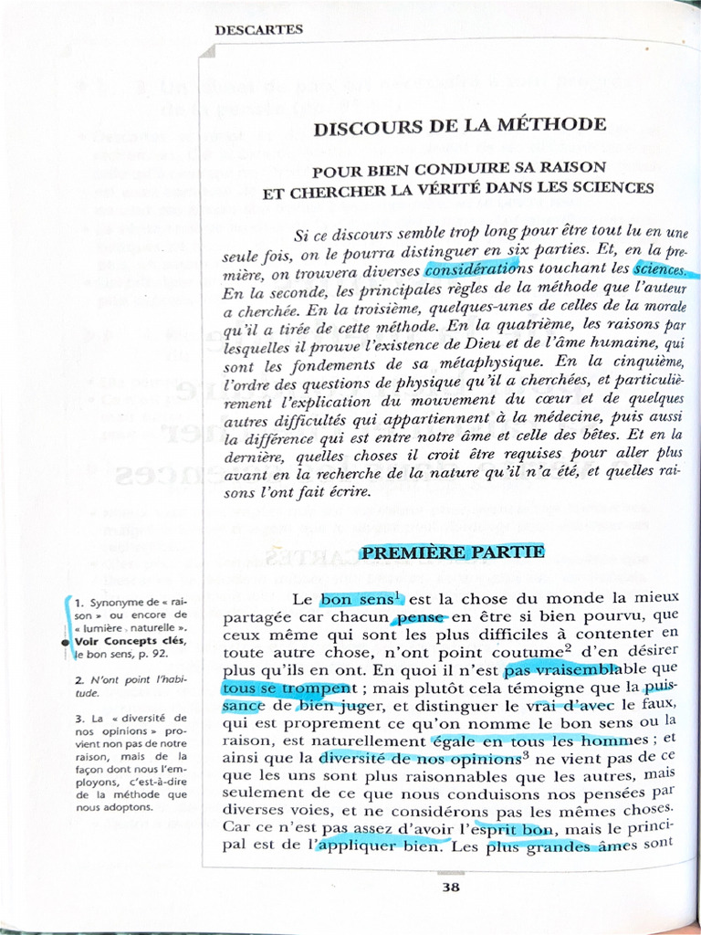 Discours de La Méthode - DESCARTES | PDF
