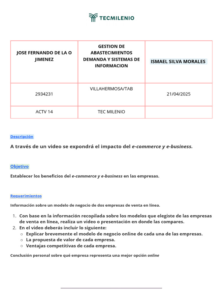 Actv 14 Gestion de Abastecimientos | PDF