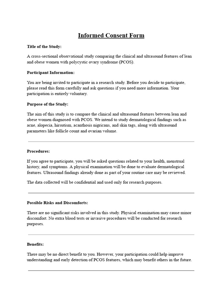 Informed Consent Form ICMR | PDF