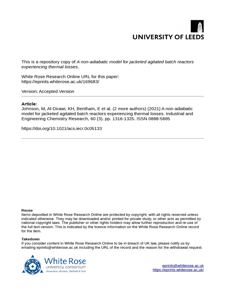 PAPER - HT Model For Agitated Reactor - 211220 | PDF | Heat Transfer | Heat